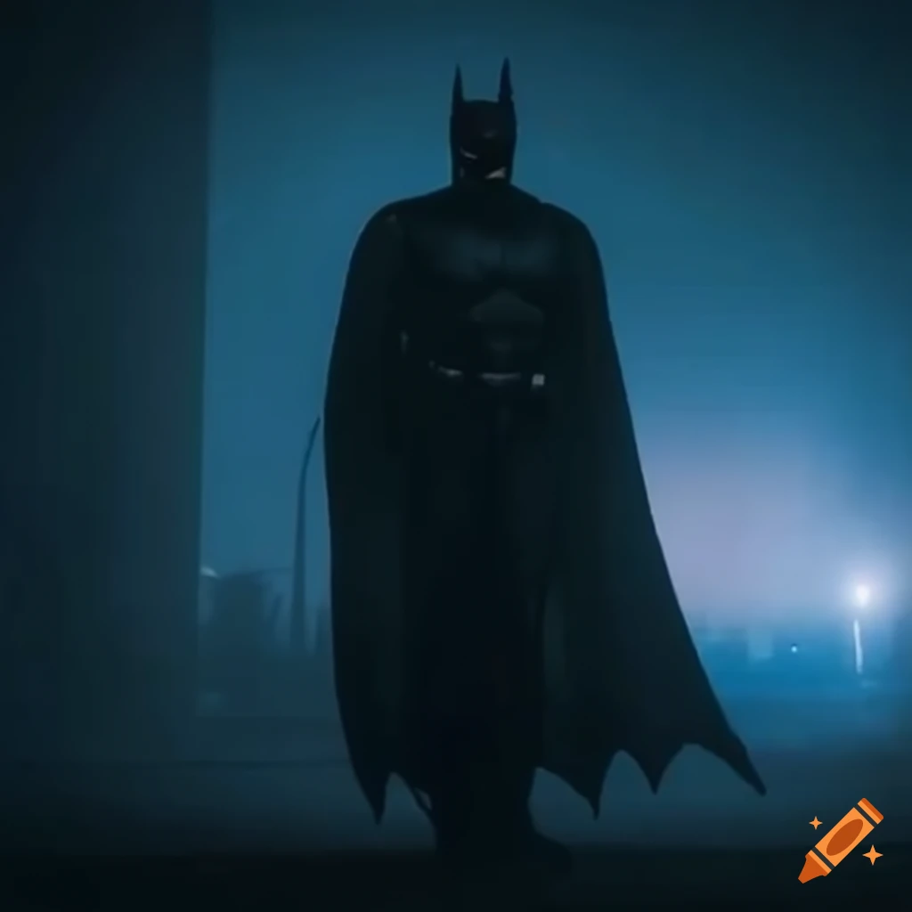 Batman walking alone in the foggy night street on Craiyon