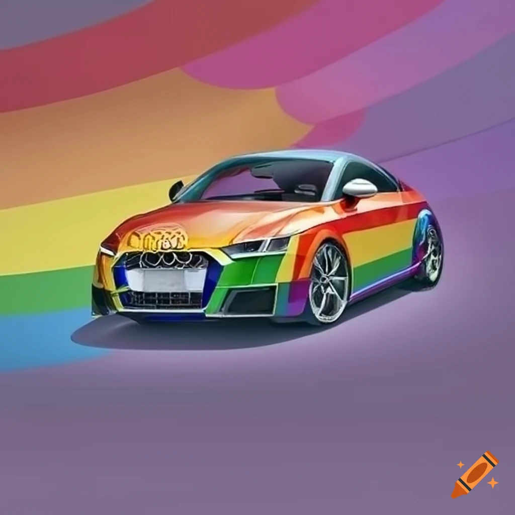 Audi tt with lgbtq+ flag design