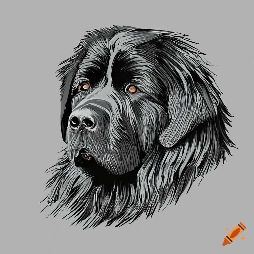 Portrait of a newfoundland dog on Craiyon