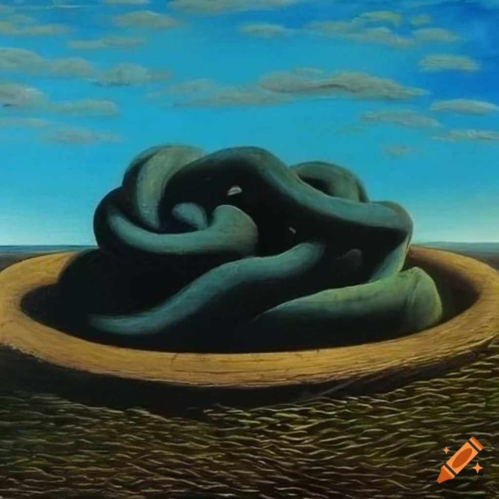 Tree with twisting branches by rene magritte on Craiyon