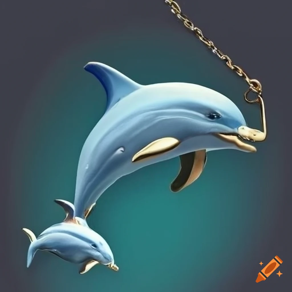 Cute green dolphin jumping out of the water playfully on Craiyon