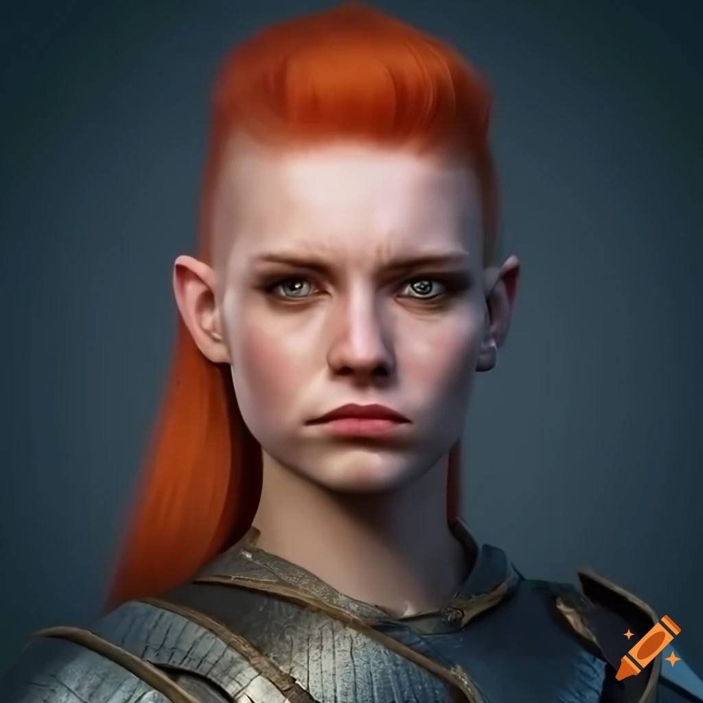 Hyper-realistic portrait of a serious young woman in medieval attire on Craiyon