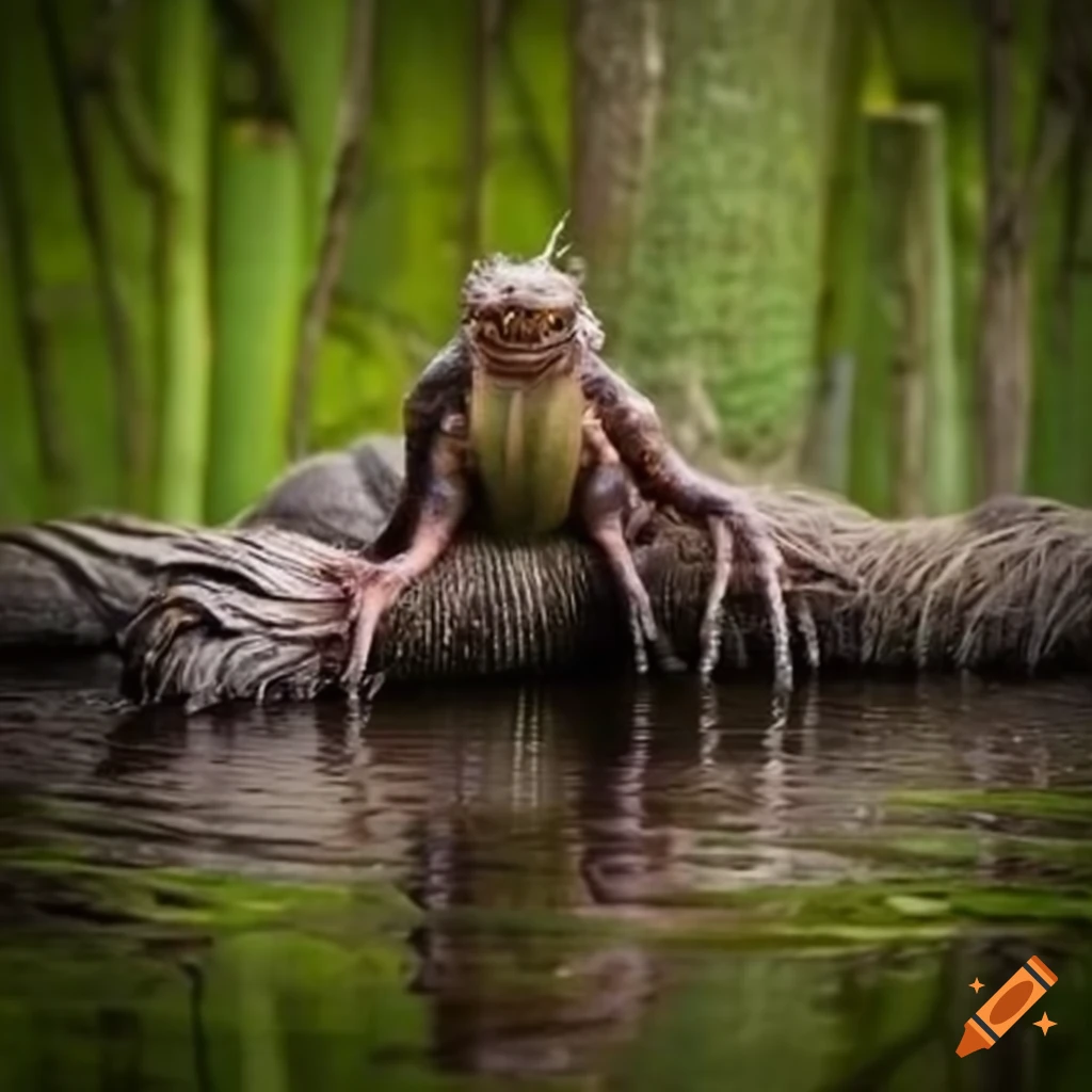 Water monkey sculpture on Craiyon