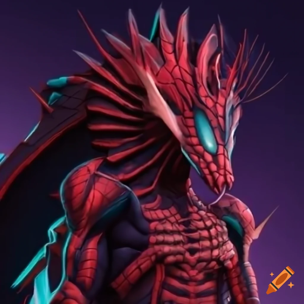 Photorealistic depiction of a dragon and Spiderman on Craiyon