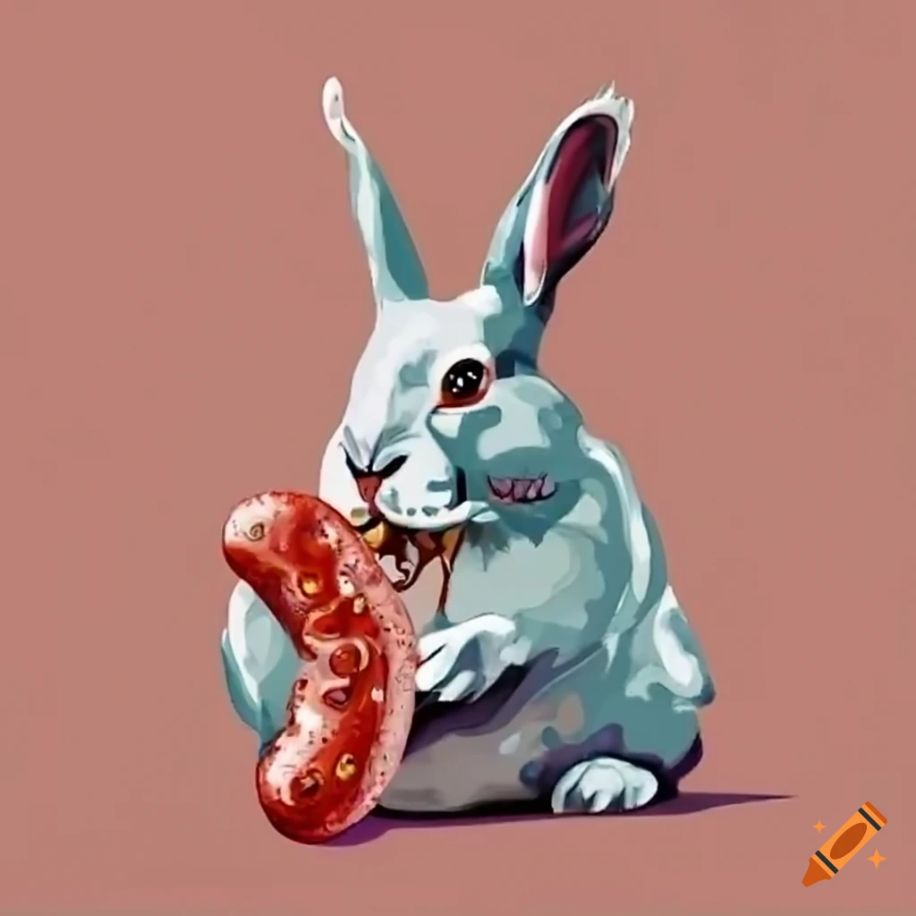 Rabbit enjoying a snack on Craiyon