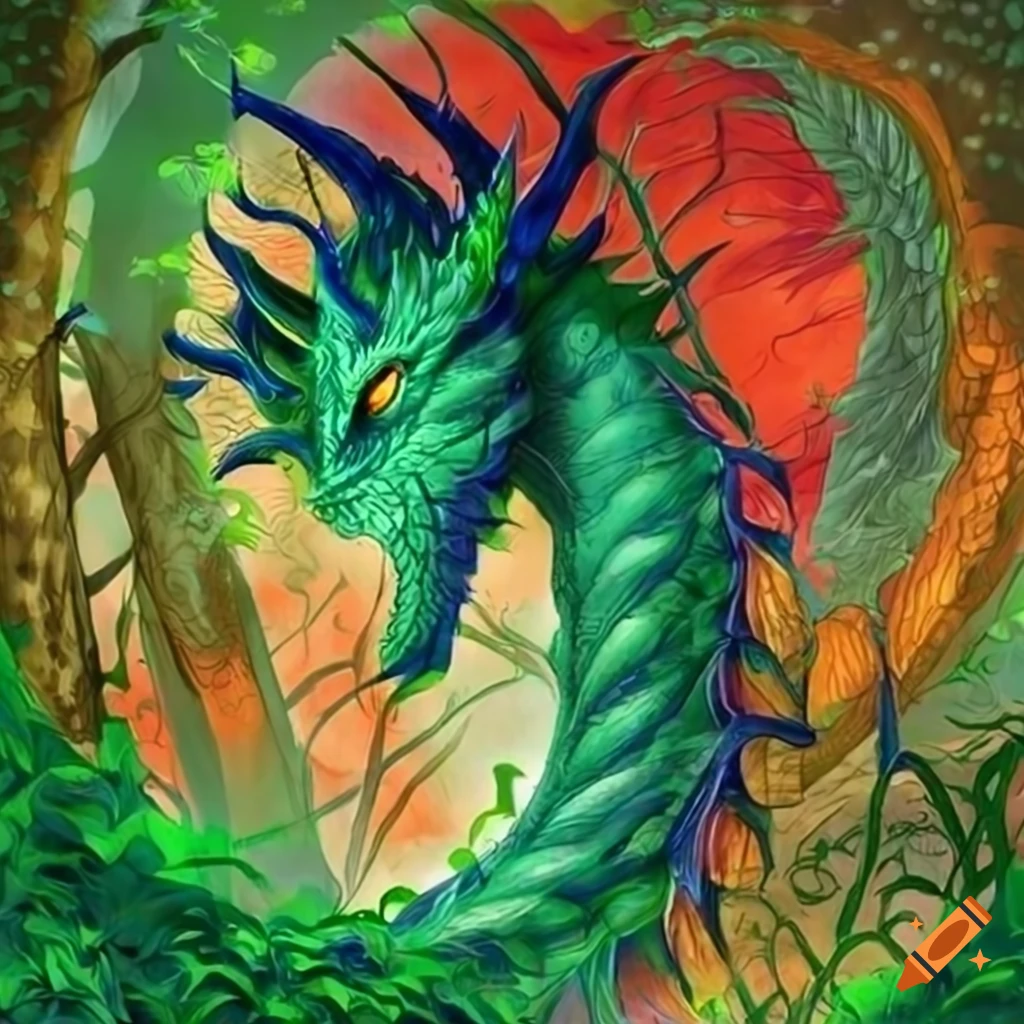 Enchanting dragon with vivid colors in a heroic pose on Craiyon