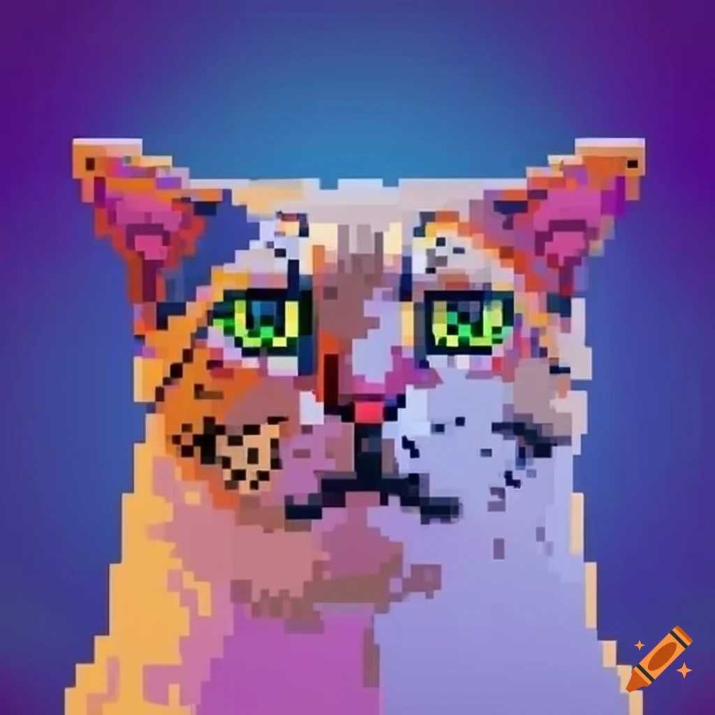 Ginger cat pixel art on Craiyon
