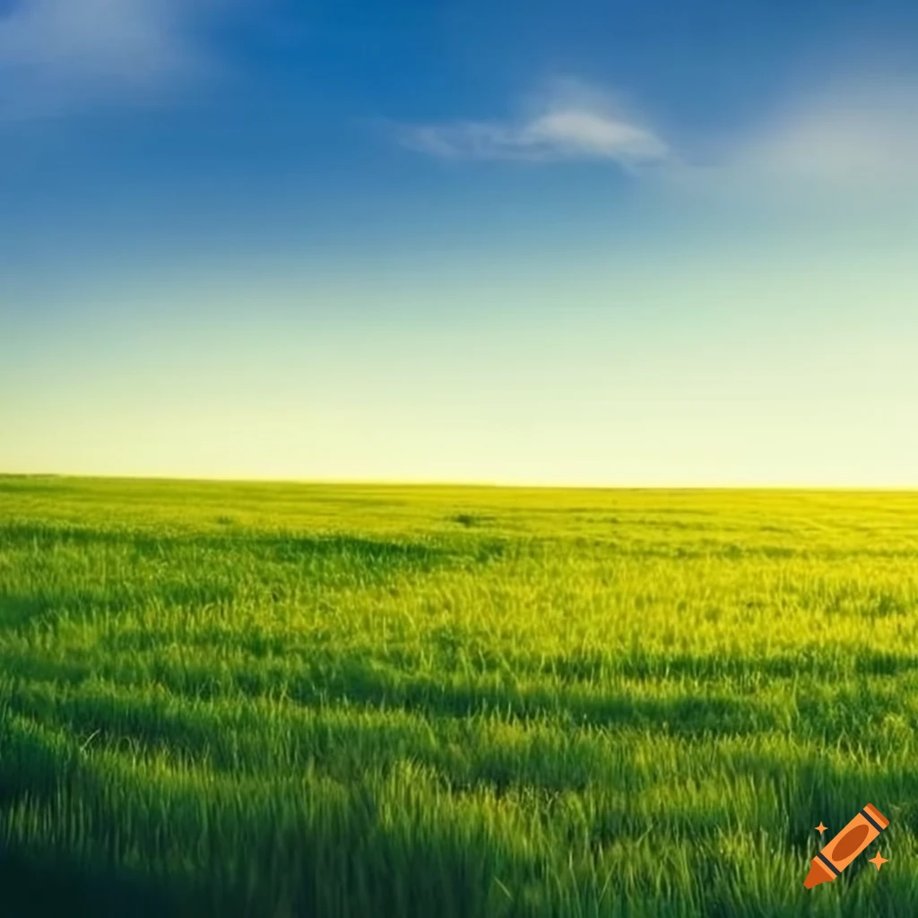 Scenic view of an english field under blue skies on Craiyon