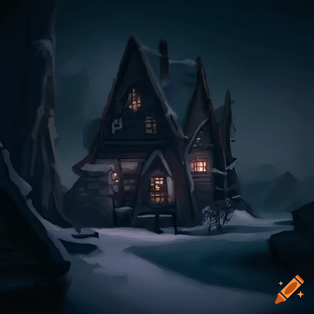 Cozy inn in a snowy fantasy setting