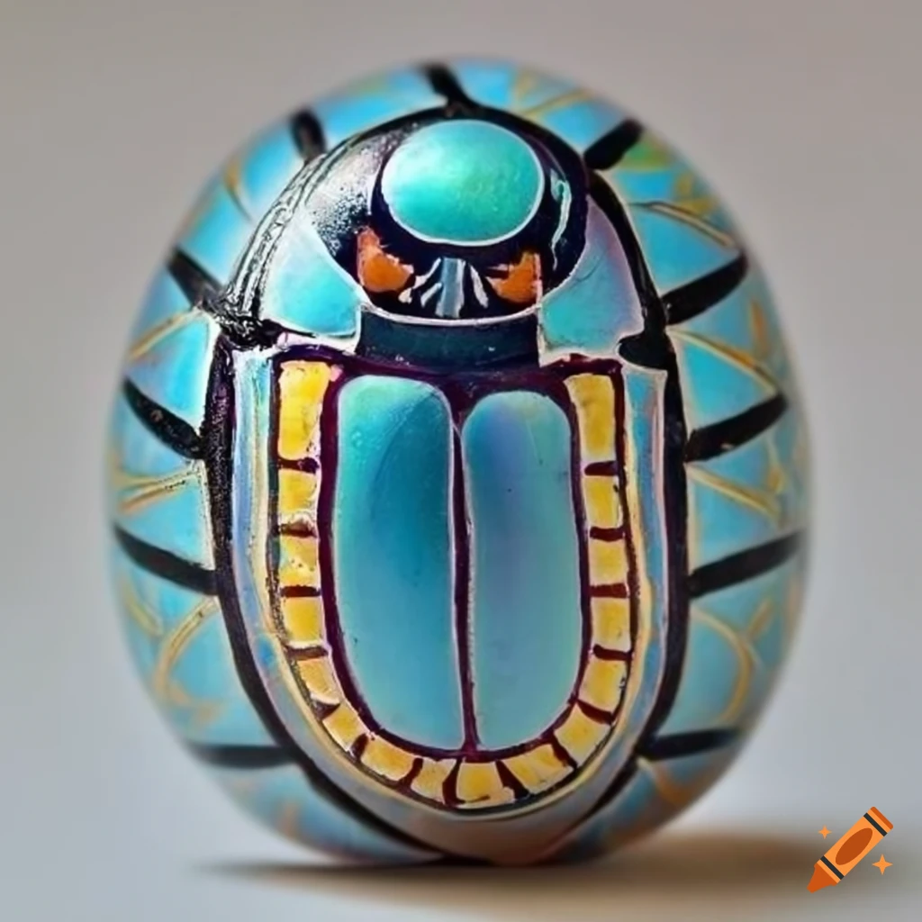 Iridescent egyptian scarab art on Craiyon