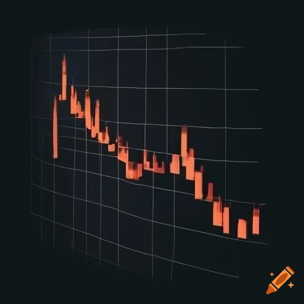 Minimalistic stock market chart with falling price on Craiyon