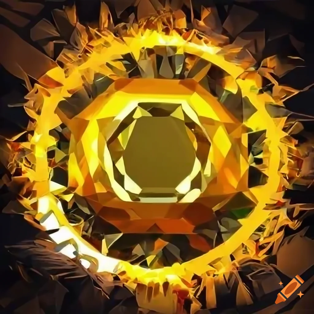 Hyperdetailed anime-style yellow gem on Craiyon