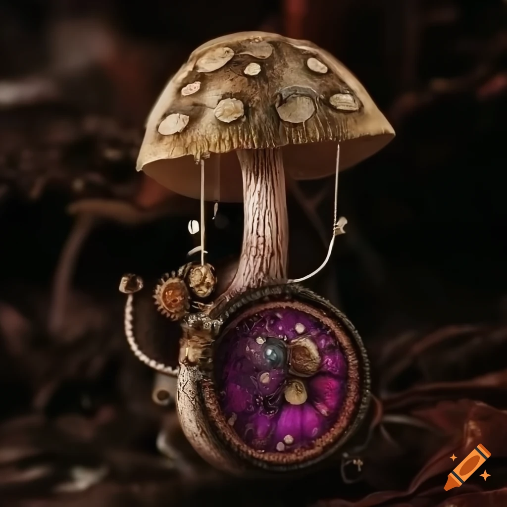 Violet steampunk mushrooms