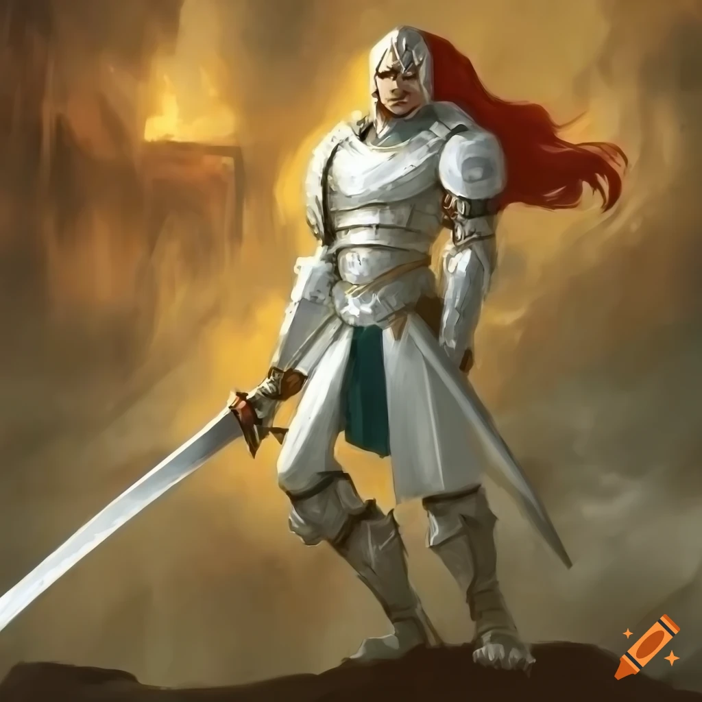 Rebel warrior leading charge in fantasy art on Craiyon