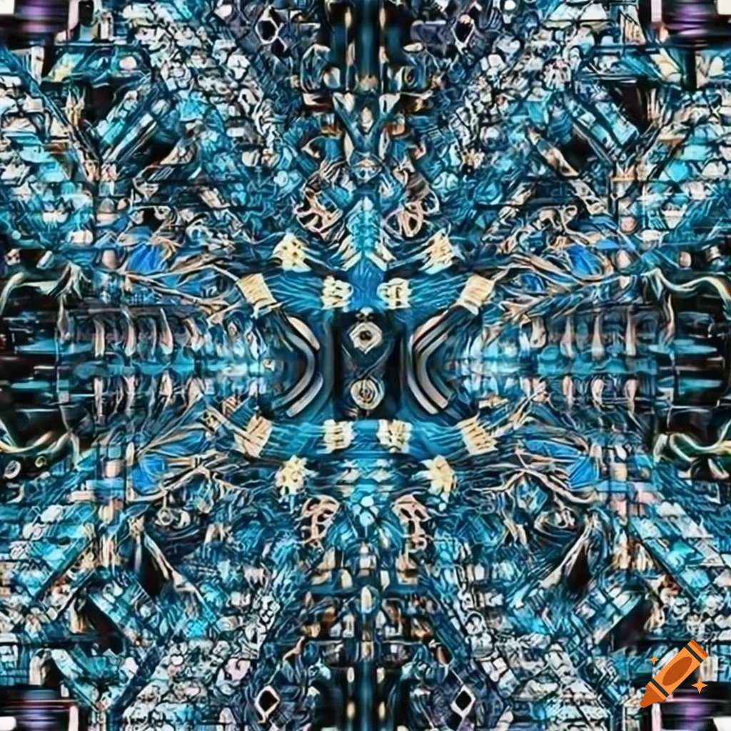 Tiled design of futuristic cables on Craiyon