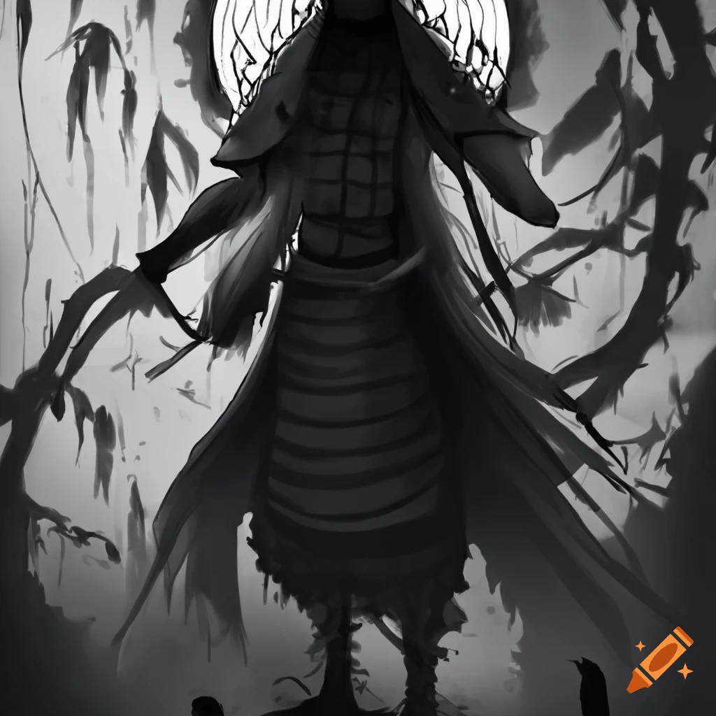 Disturbing black and white artwork of howl from howl's moving castle on ...