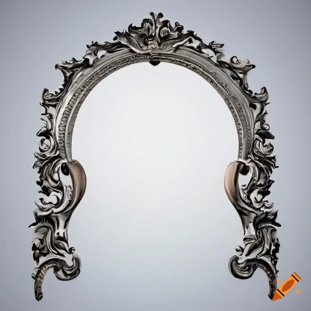 Futuristic and intricately designed steampunk metal frame with brass ...
