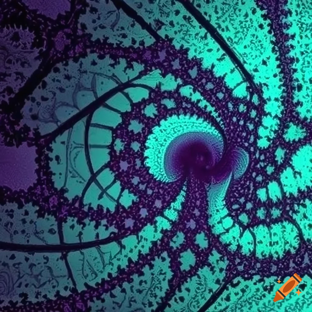 Sketch of fractal patterns on Craiyon