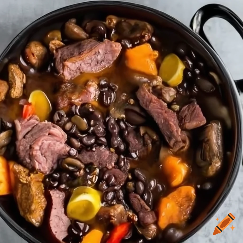 Unappetizing stew in a dirty pot on Craiyon