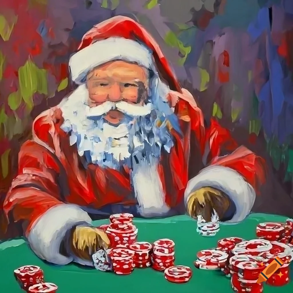 Santa claus playing poker on Craiyon