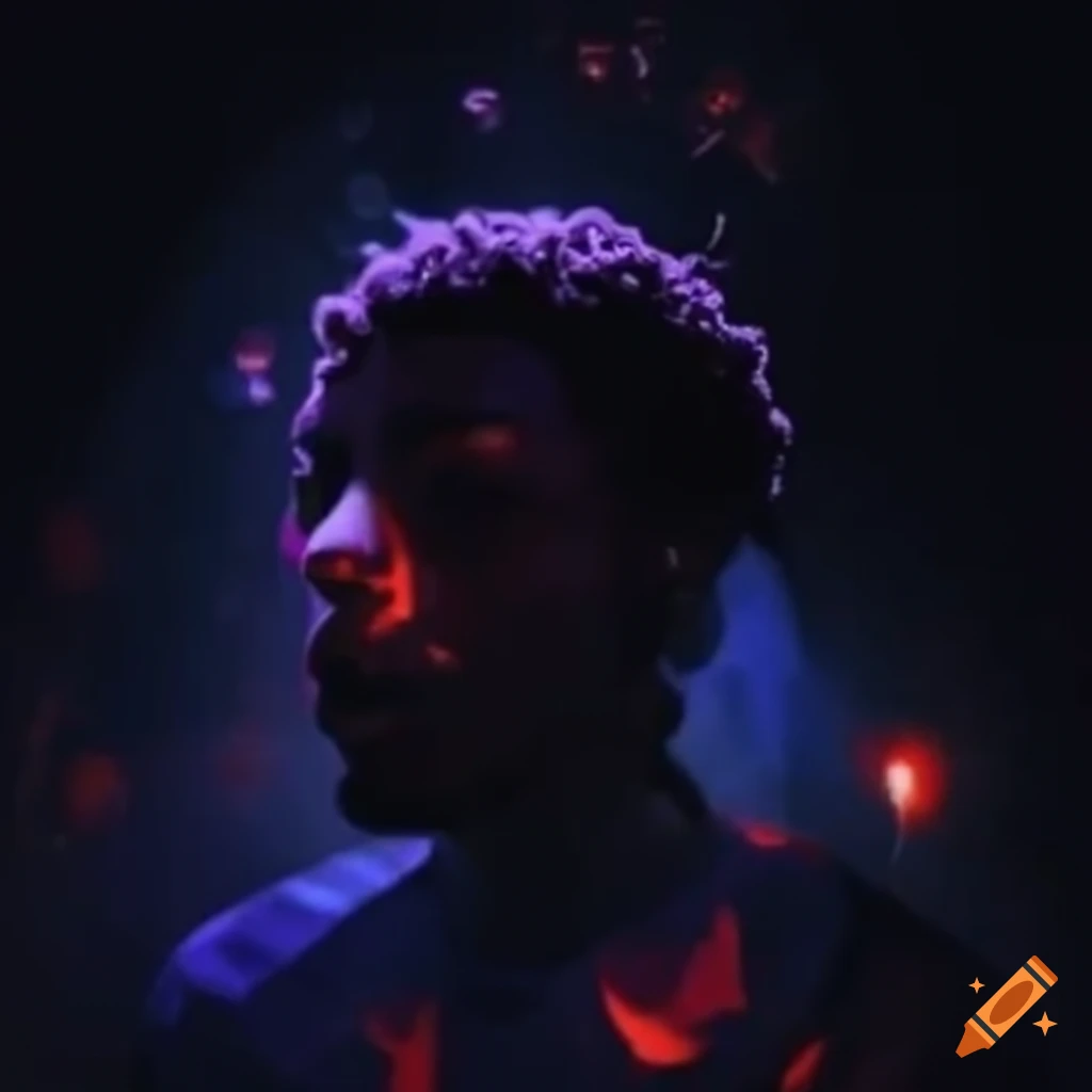 Cover art for a melodic drill type beat on Craiyon