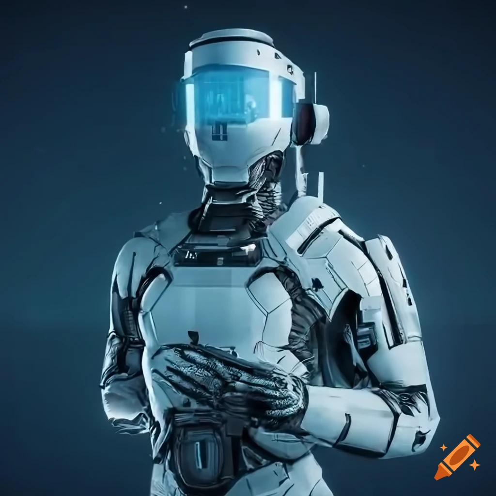 High-tech human in a laboratory