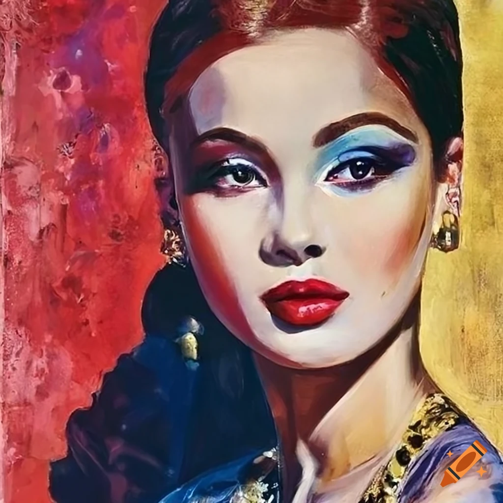 Portrait of a young goddess with intense gaze on Craiyon