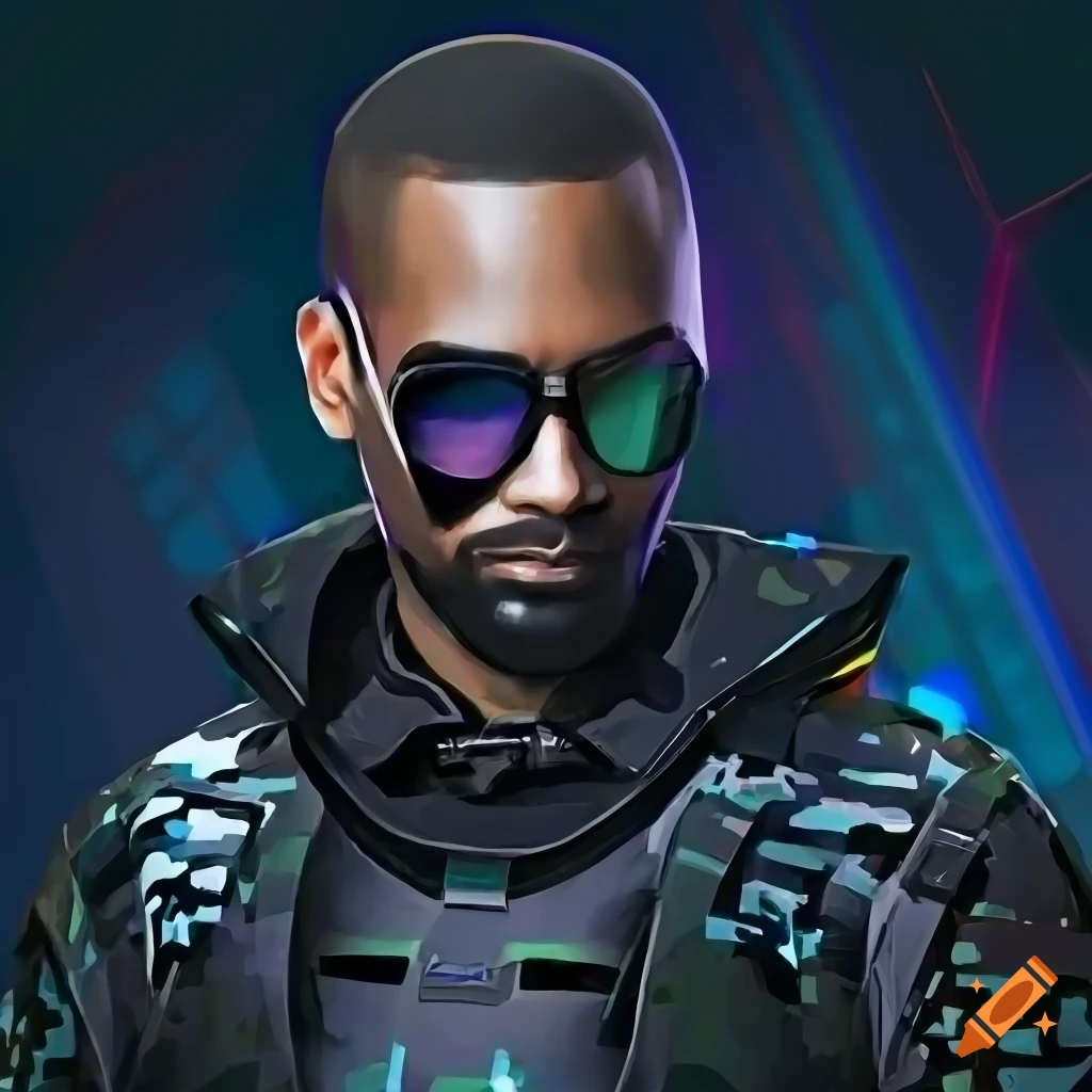 Digital painting of a black male spy in futuristic outfit on Craiyon