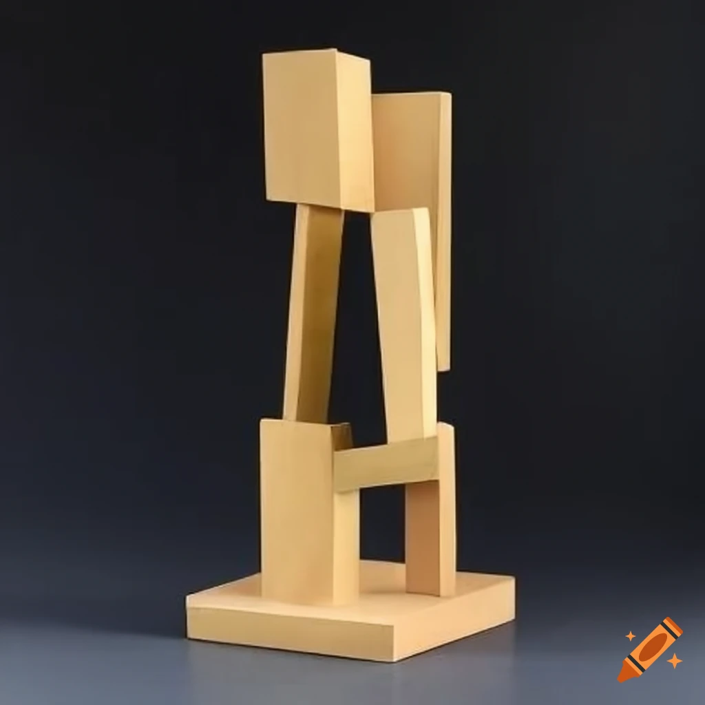 Constructivist style figurative sculpture on Craiyon