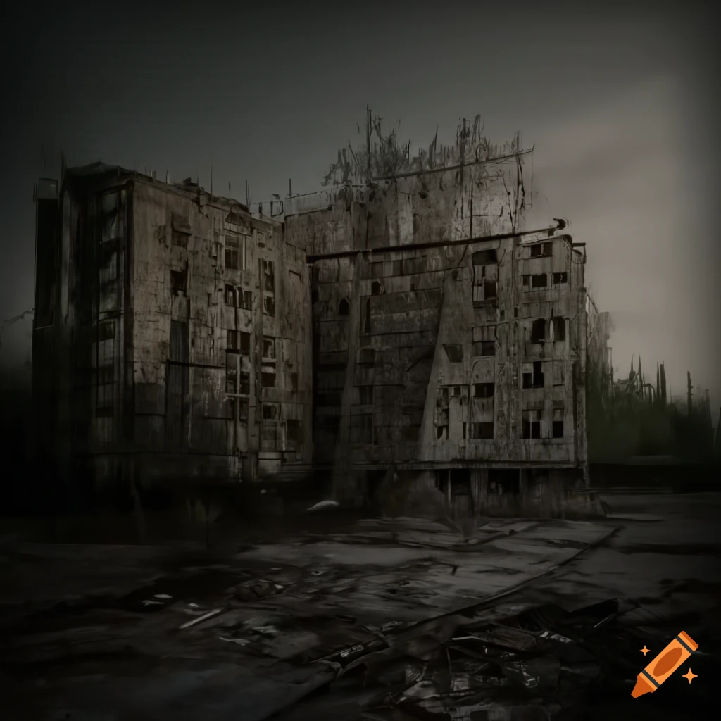 Abandoned building in chernobyl with safety violations on Craiyon