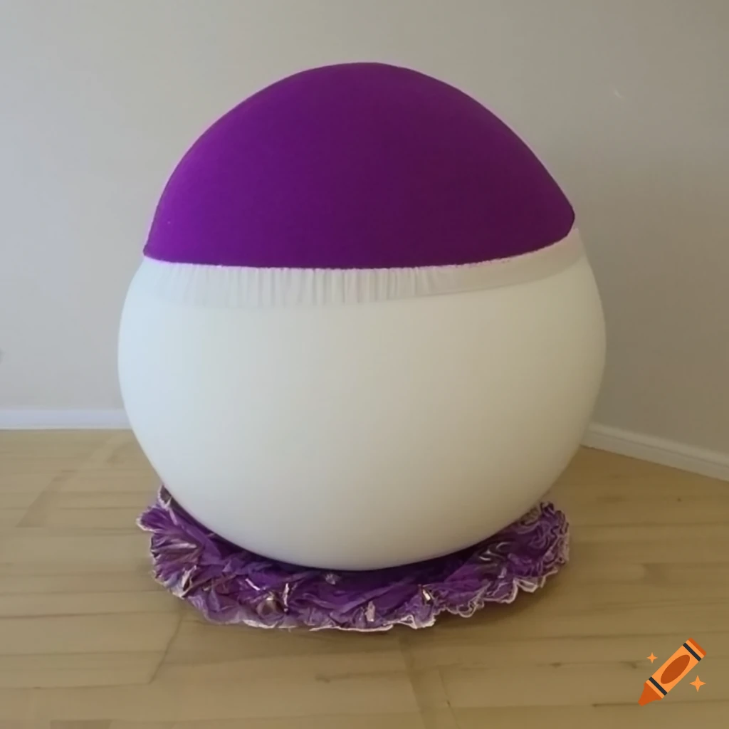 Purple and white inflated sock ball on Craiyon