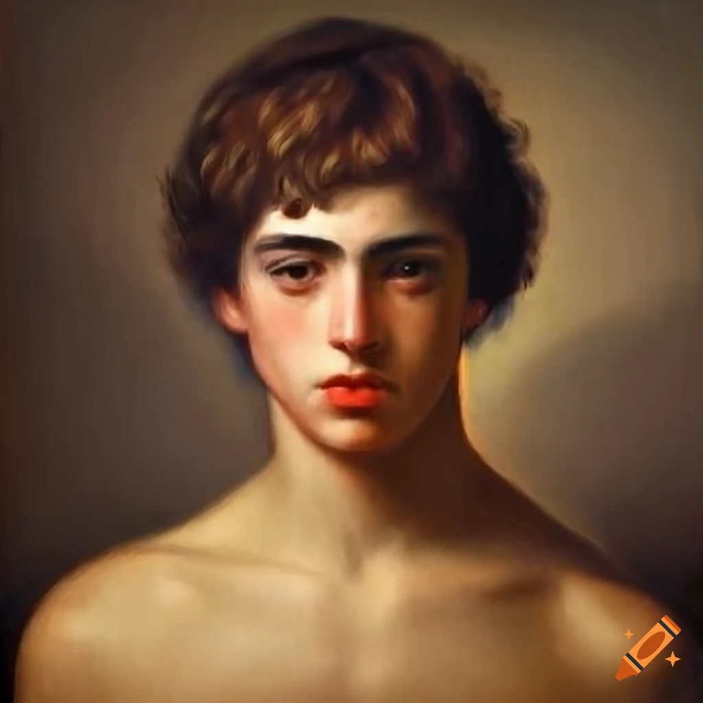 Detailed painting of a confident and powerful male god on Craiyon