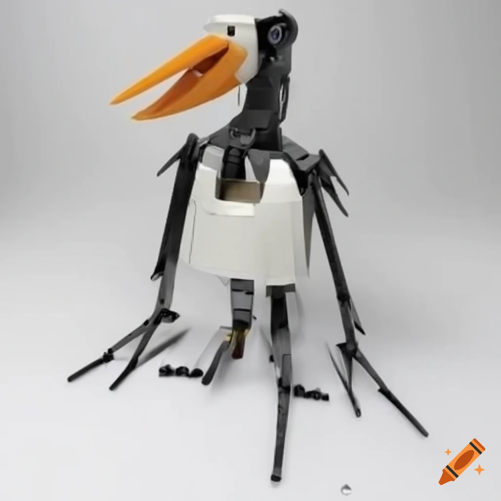 Mechanical pelican robot on Craiyon
