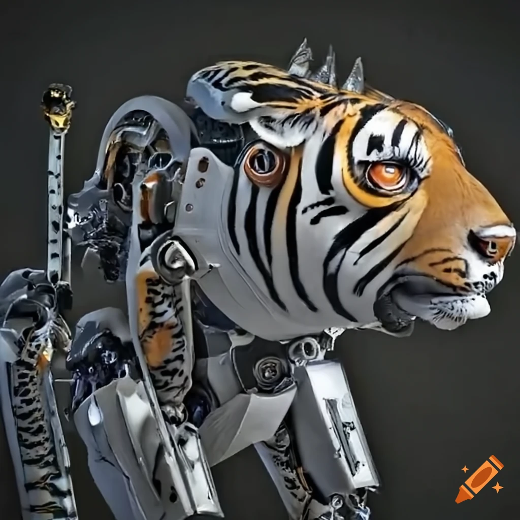 A robotic tiger on Craiyon