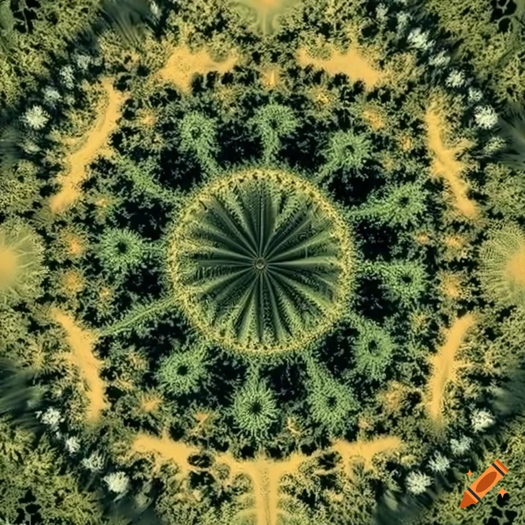 Fractal art of a marijuana leaf on Craiyon