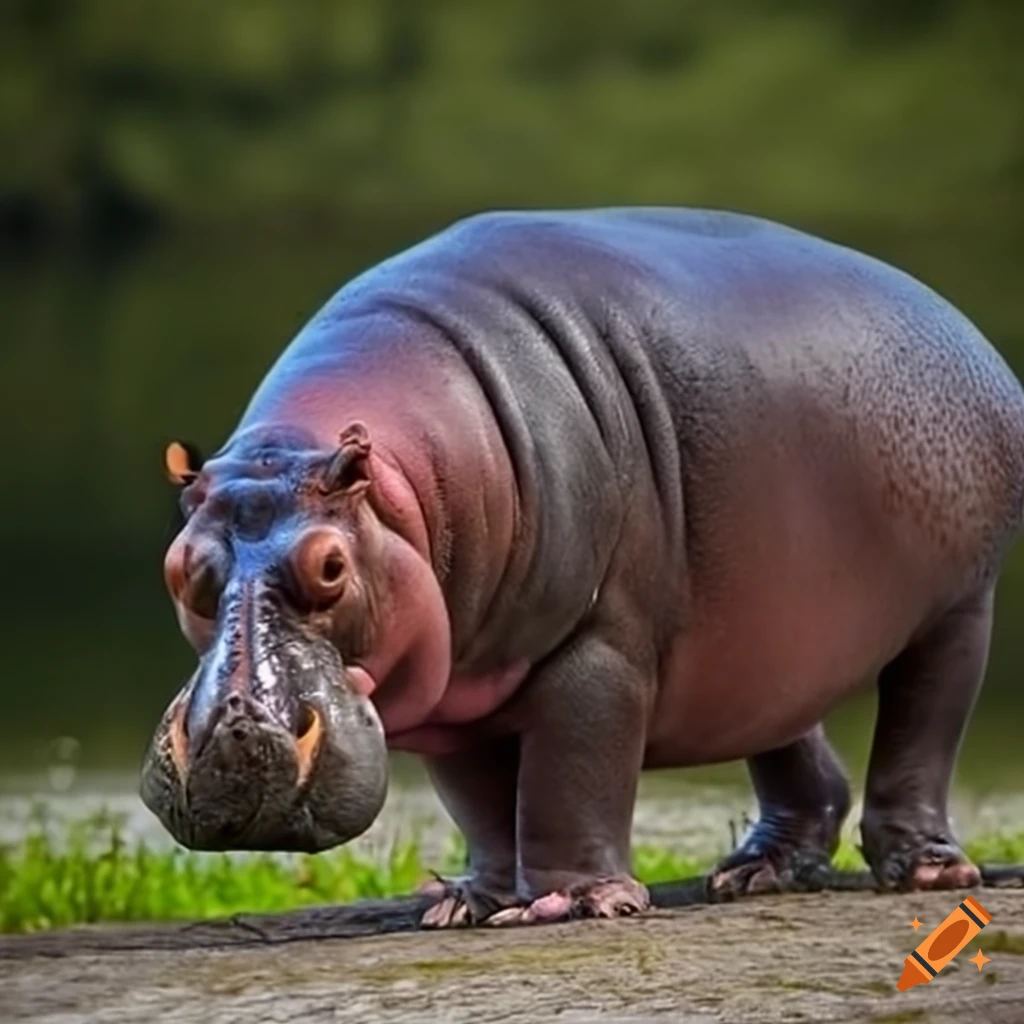 Cute hybrid animal with rabbit ears and hippo body on Craiyon