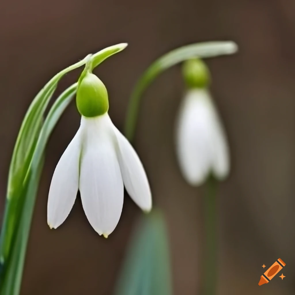 Close-up photo of a snowdrop flower