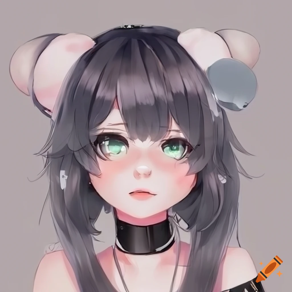 Panda e-girl vtuber with pastel hair and hazel eyes on Craiyon