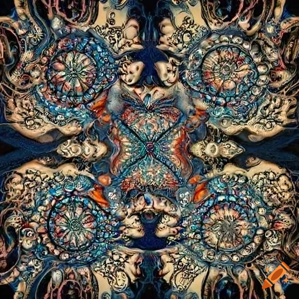 Abstract art of mathematical magic in haeckel style