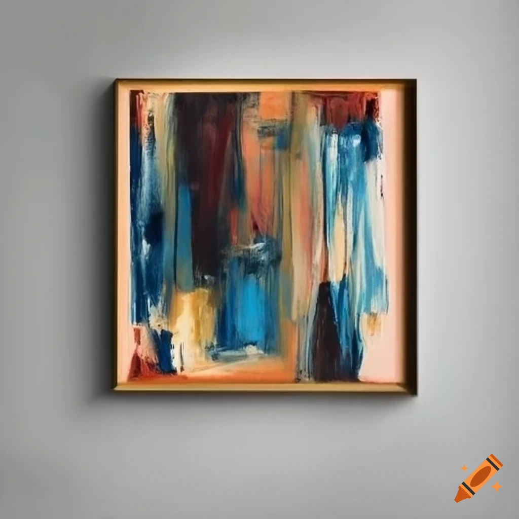 Framed abstract expressionism art in modern interior on Craiyon