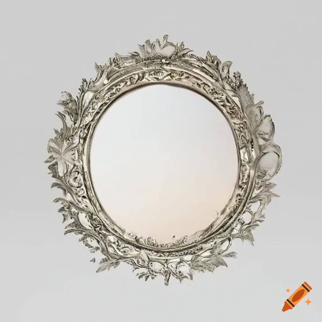 Silver ornamental plate with leafy design