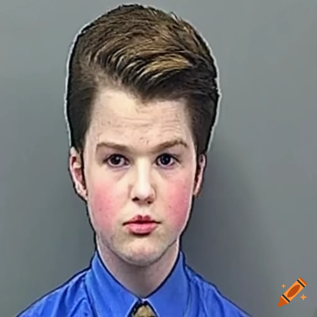 Mugshots of a man arrested by the police on Craiyon