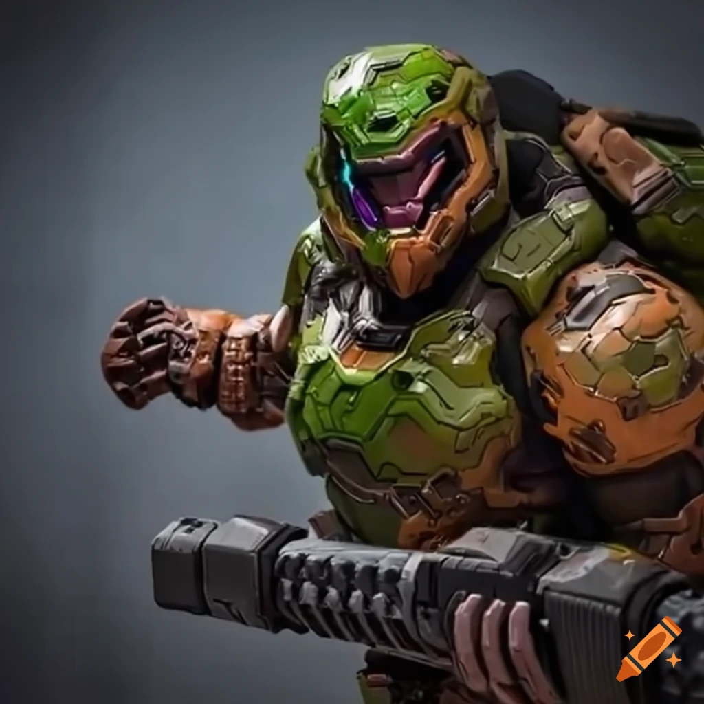 Image of a creepy character from doom slayer eternal on Craiyon