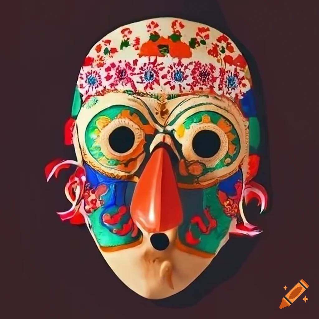 Romanian traditional folklore mask on Craiyon