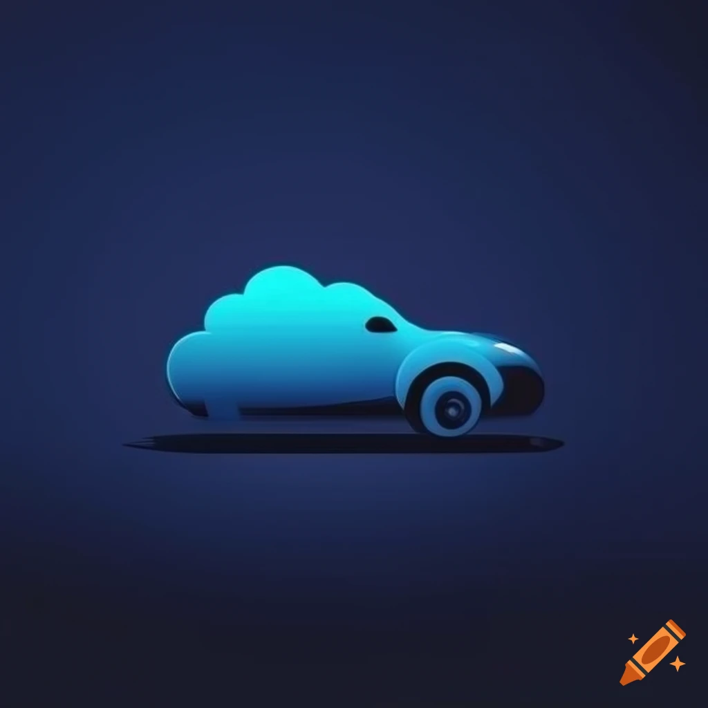 Logo design of cloud and car combination
