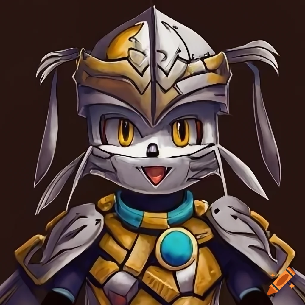 Realistic manga-style portrait of a knight with a smile on Craiyon