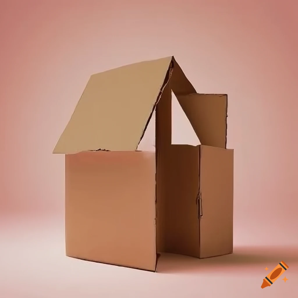 Artistic representation of a cardboard house