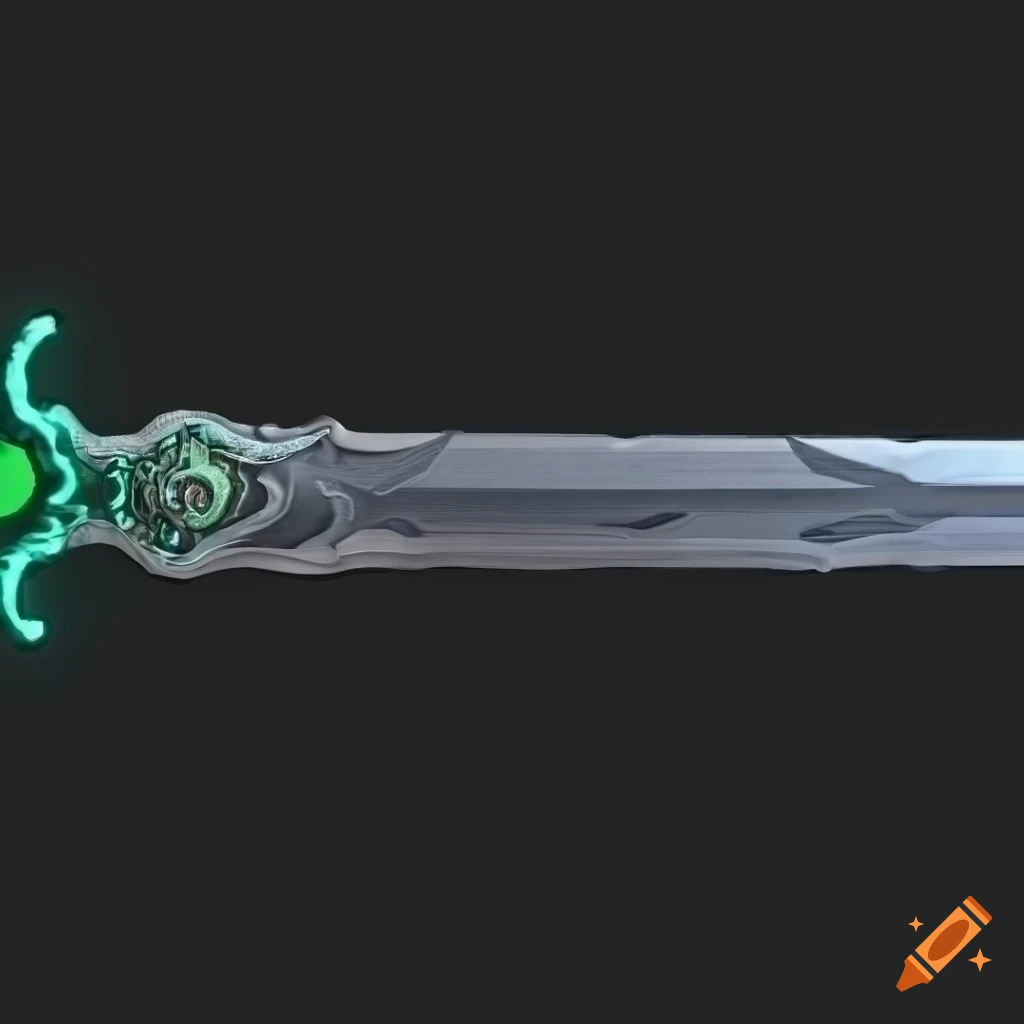 Glowing double-edged sword with clock design on Craiyon