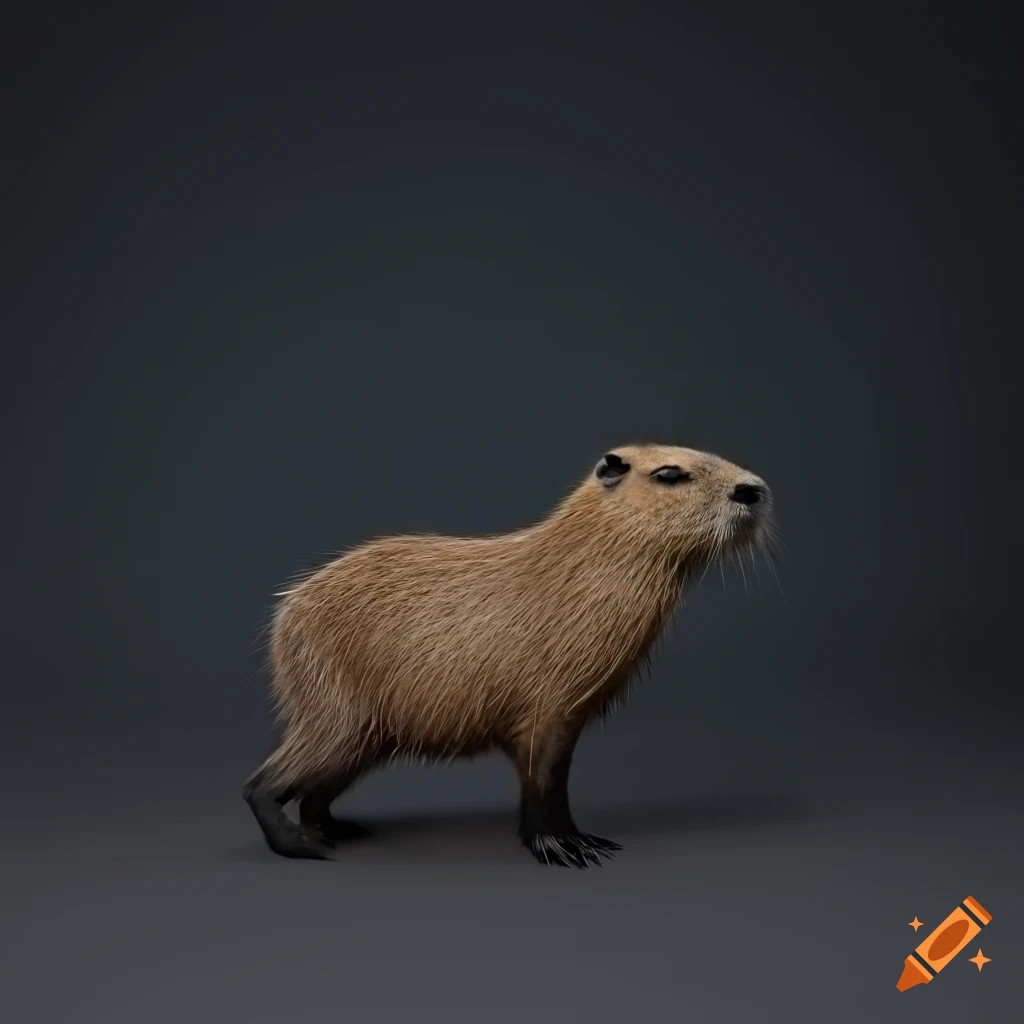 Capybara on a grey background