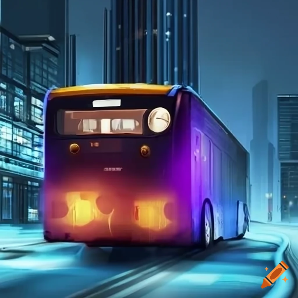 Futuristic bus shuttle in a natural environment on Craiyon